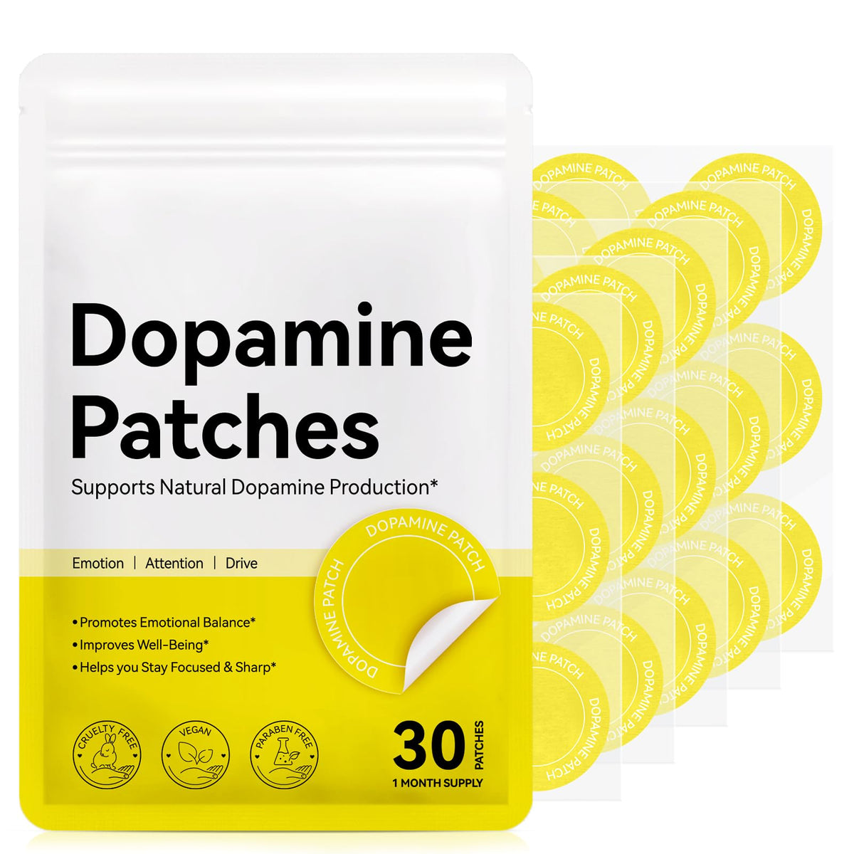 Dopamine patches for mood support