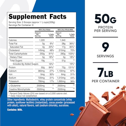 Double chocolate mass gainer protein powder