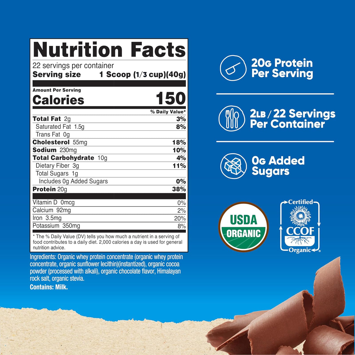 double chocolate whey protein supplement