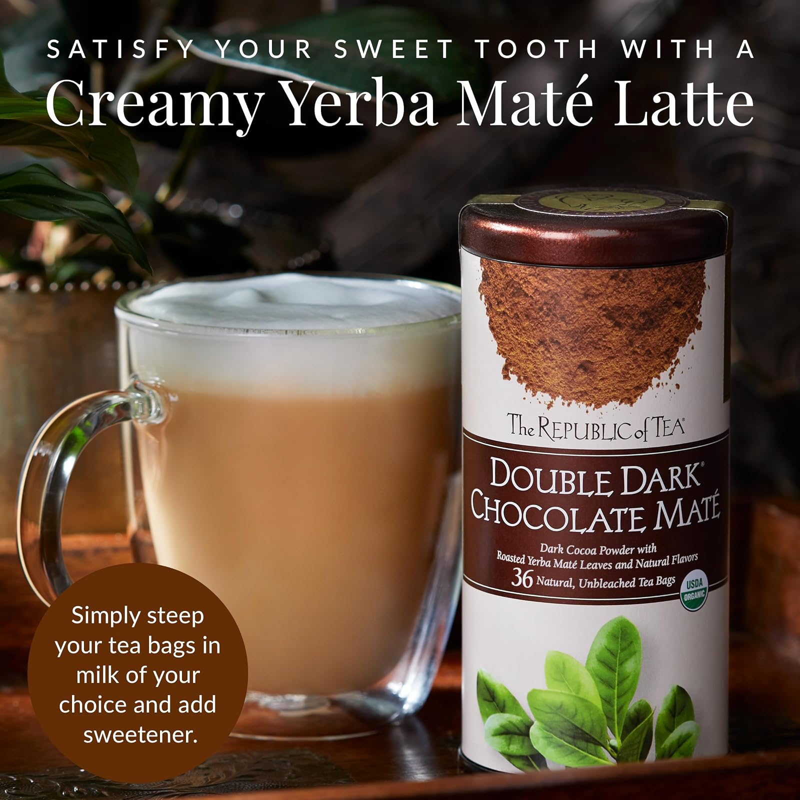 double dark chocolate infused herbal tea