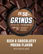 Double mocha flavour coffee pouches