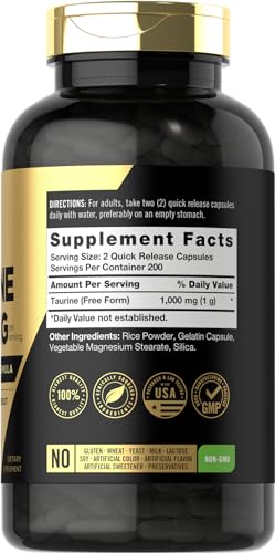 Double strength taurine capsules