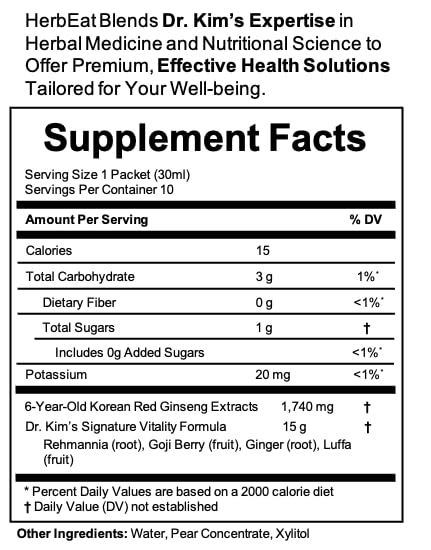 Dr. Kim ginseng for vitality