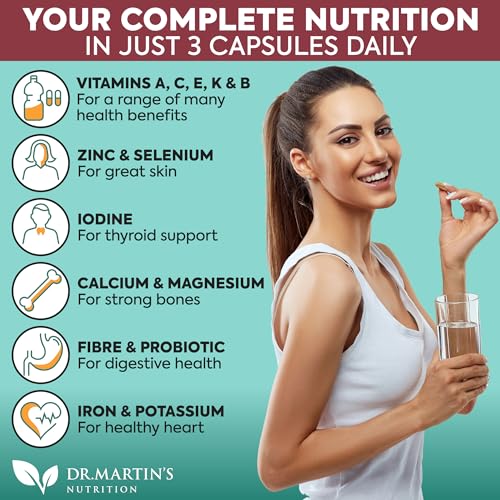 Dr. Martin's Irish Sea Moss Capsules 120 Count - Bladderwrack & Burdock Root | 2625mg Superfood Supplement for Immune, Gut, Thyroid & Energy Support, - 16