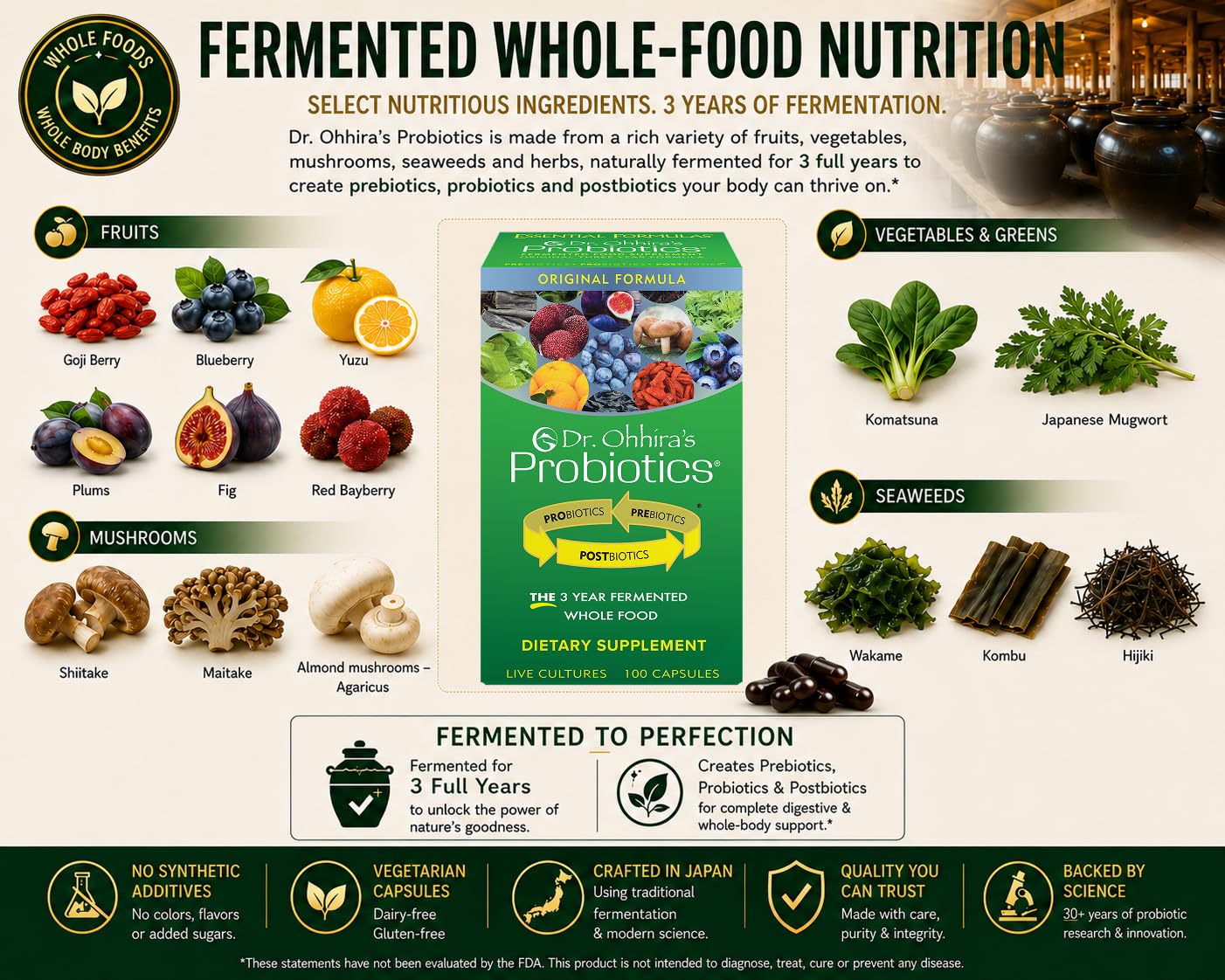 Dr. Ohhira's vegetarian capsule benefits