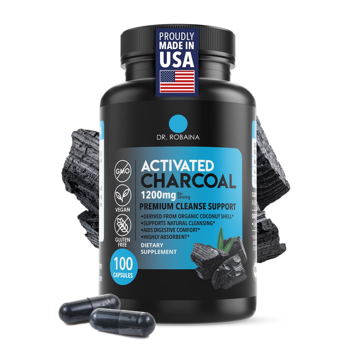 Dr. Robaina activated charcoal capsules