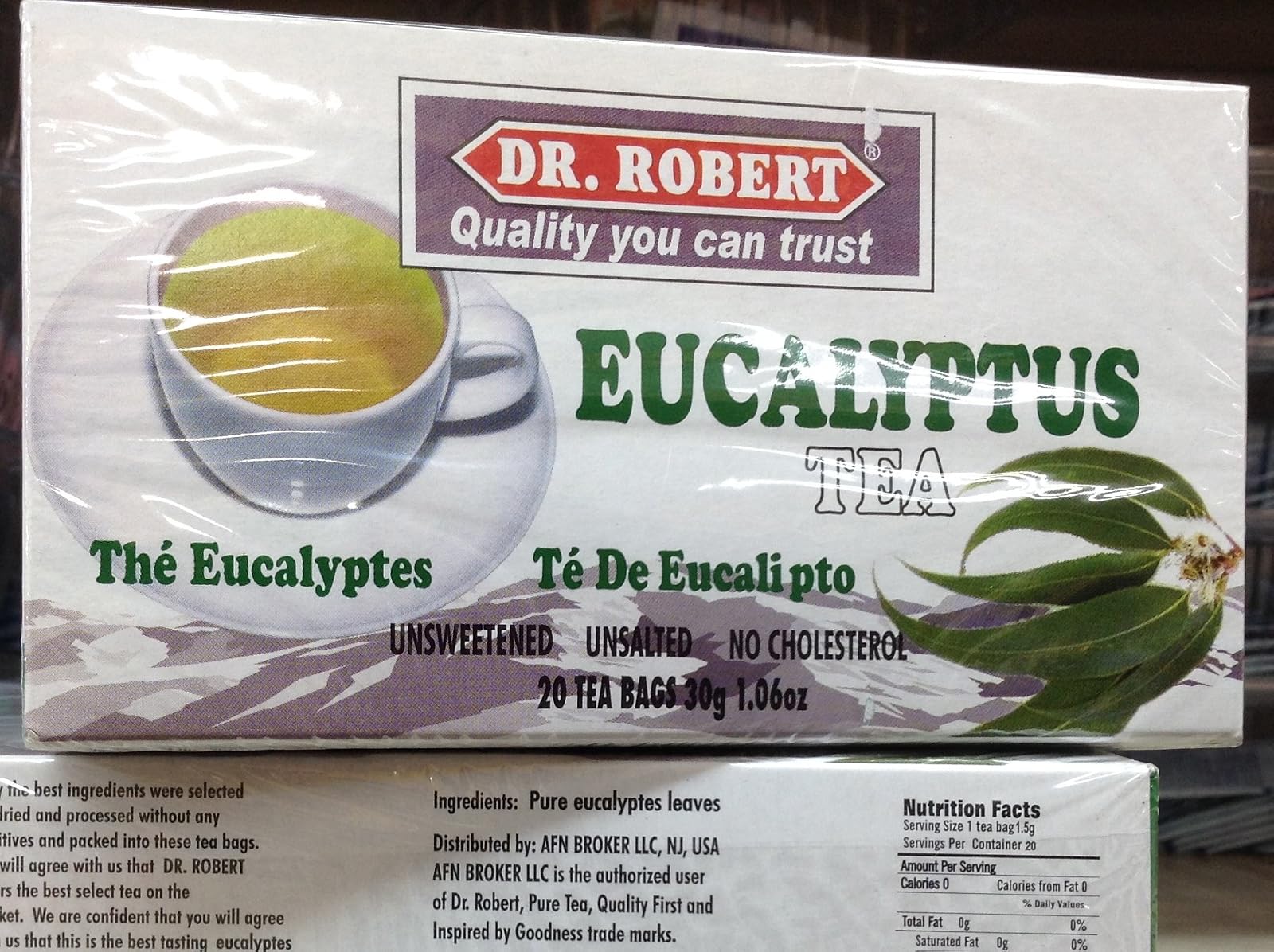 Dr Robert's Eucalyptus Tea bags for relaxation