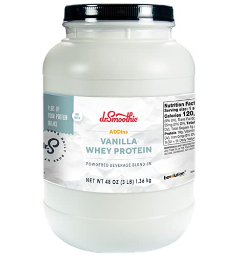 Dr. Smoothie vanilla whey protein jar