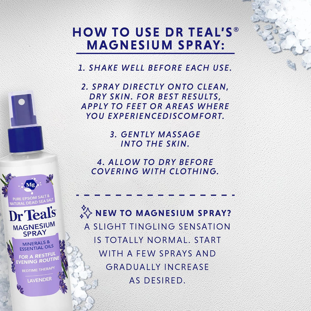 Dr Teal's magnesium spray for muscle relaxation