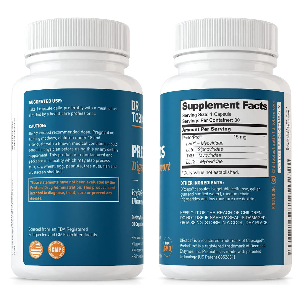 Dr. Tobias prebiotics for improved gut flora