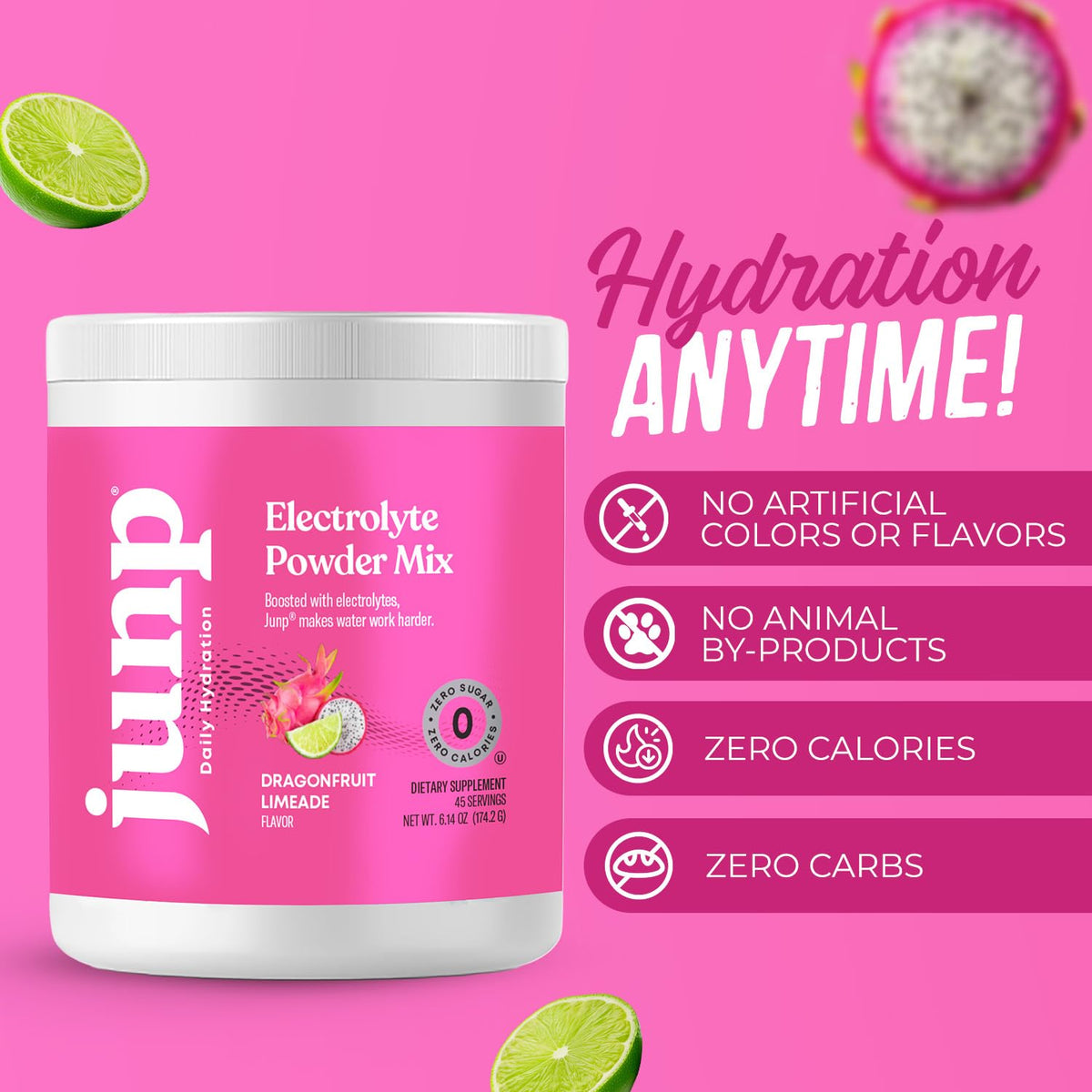 Dragonfruit limeade electrolyte drink mix