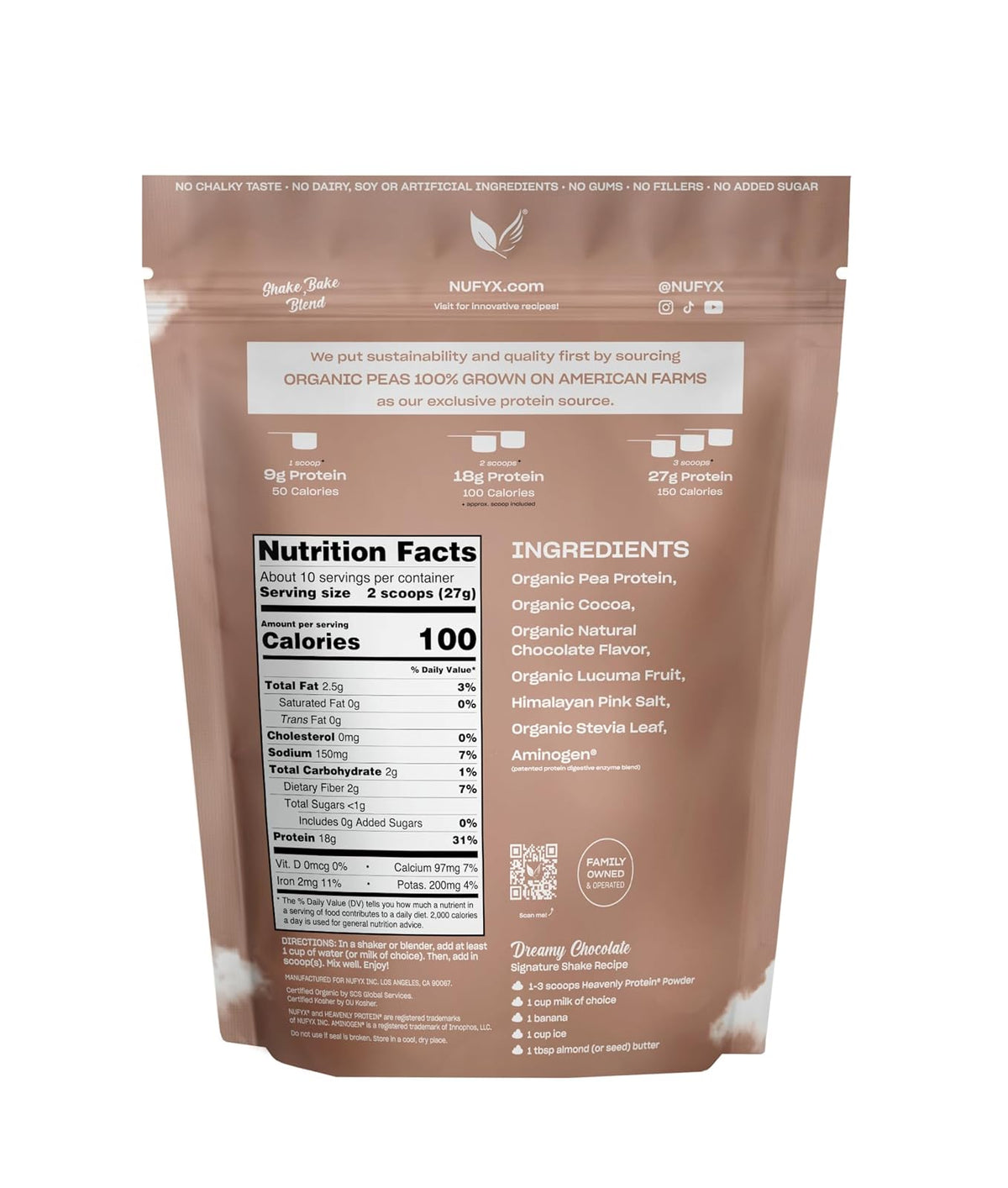 Dreamy chocolate protein supplement
