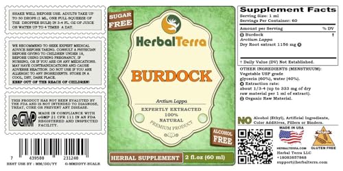 dried burdock root liquid extract