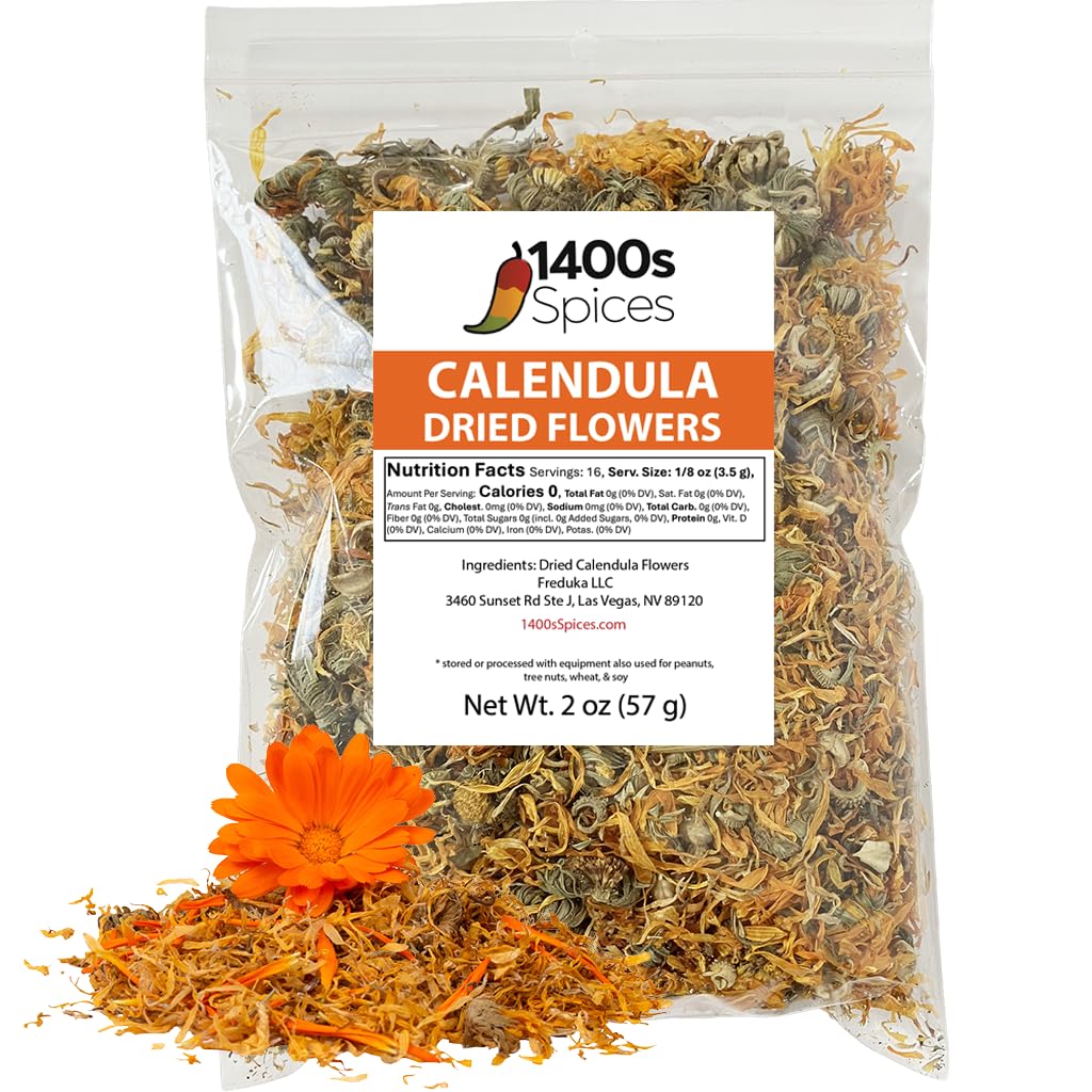 dried calendula flower petals for tea