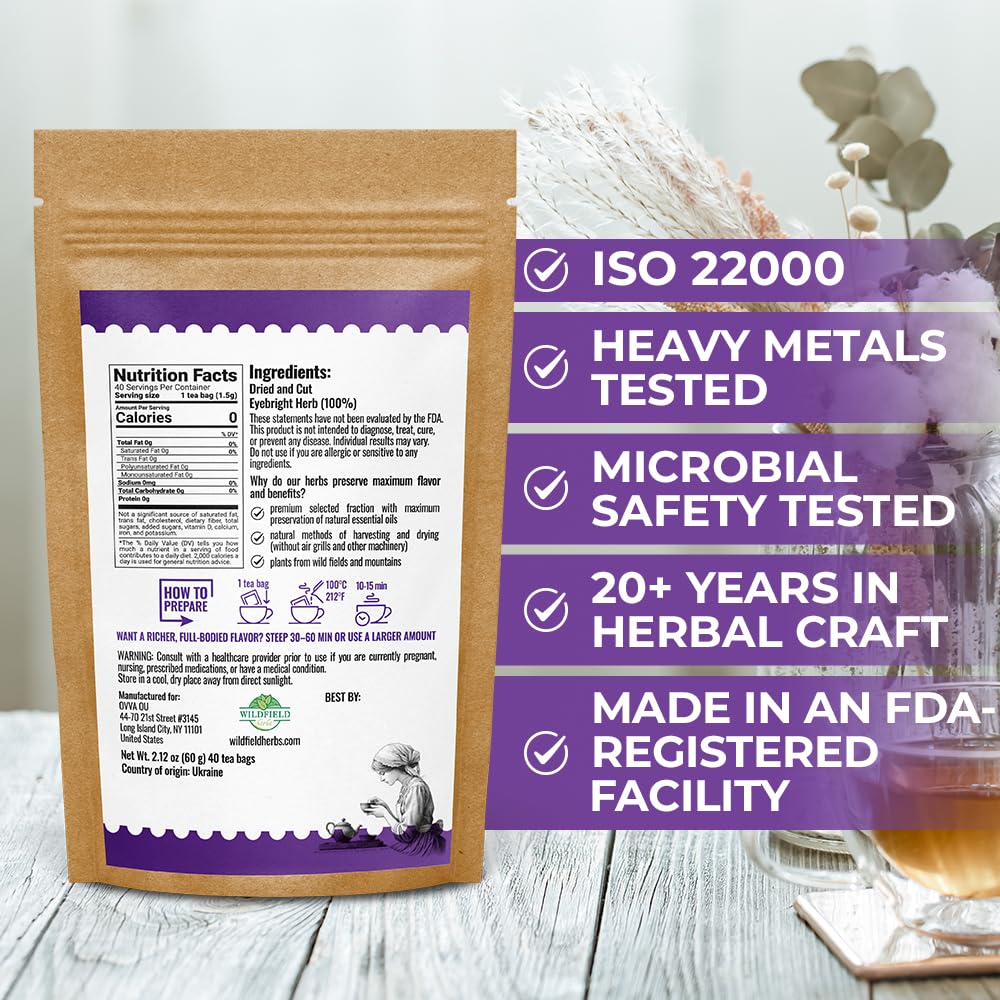 Dried Eyebright tea bags for wellness