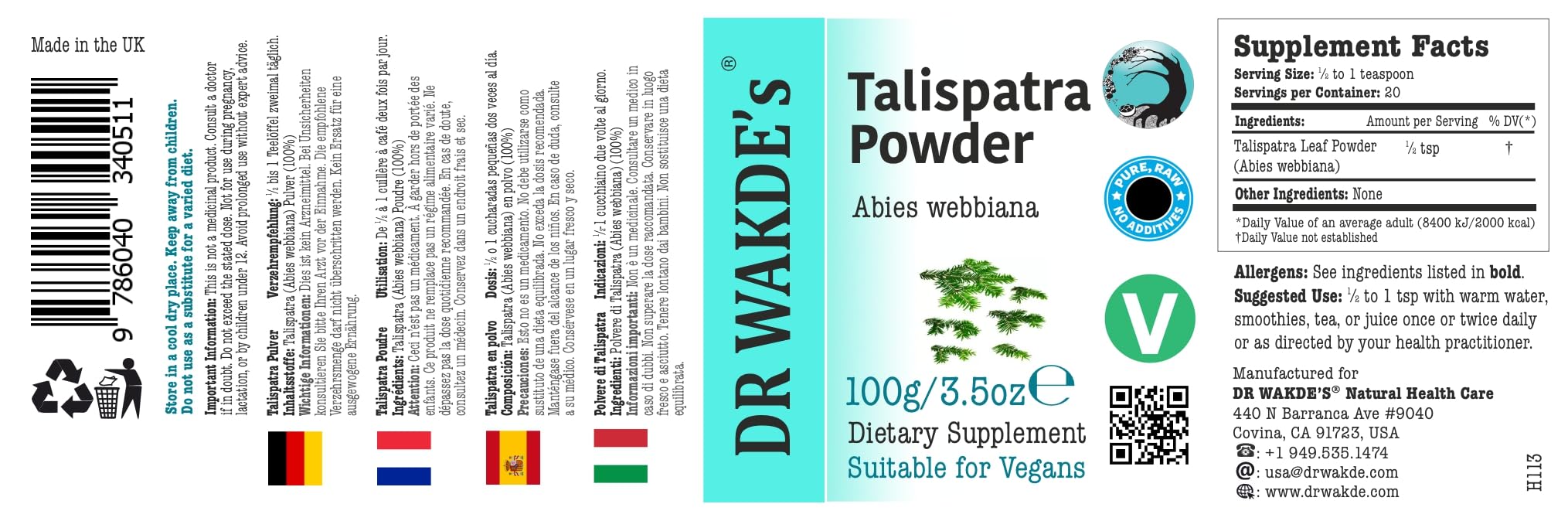 dried herbal powder for health