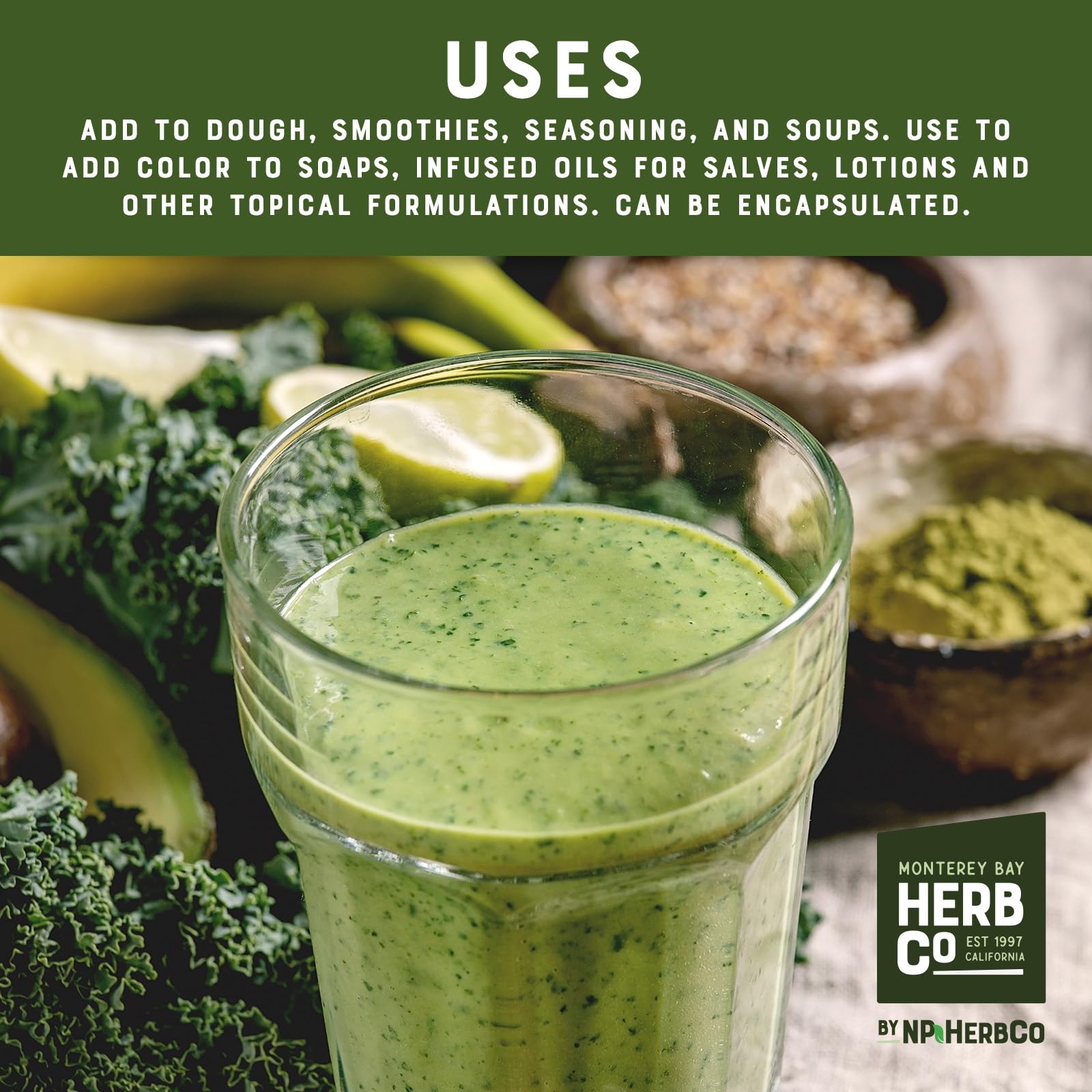 Dried kale powder for healthy recipes