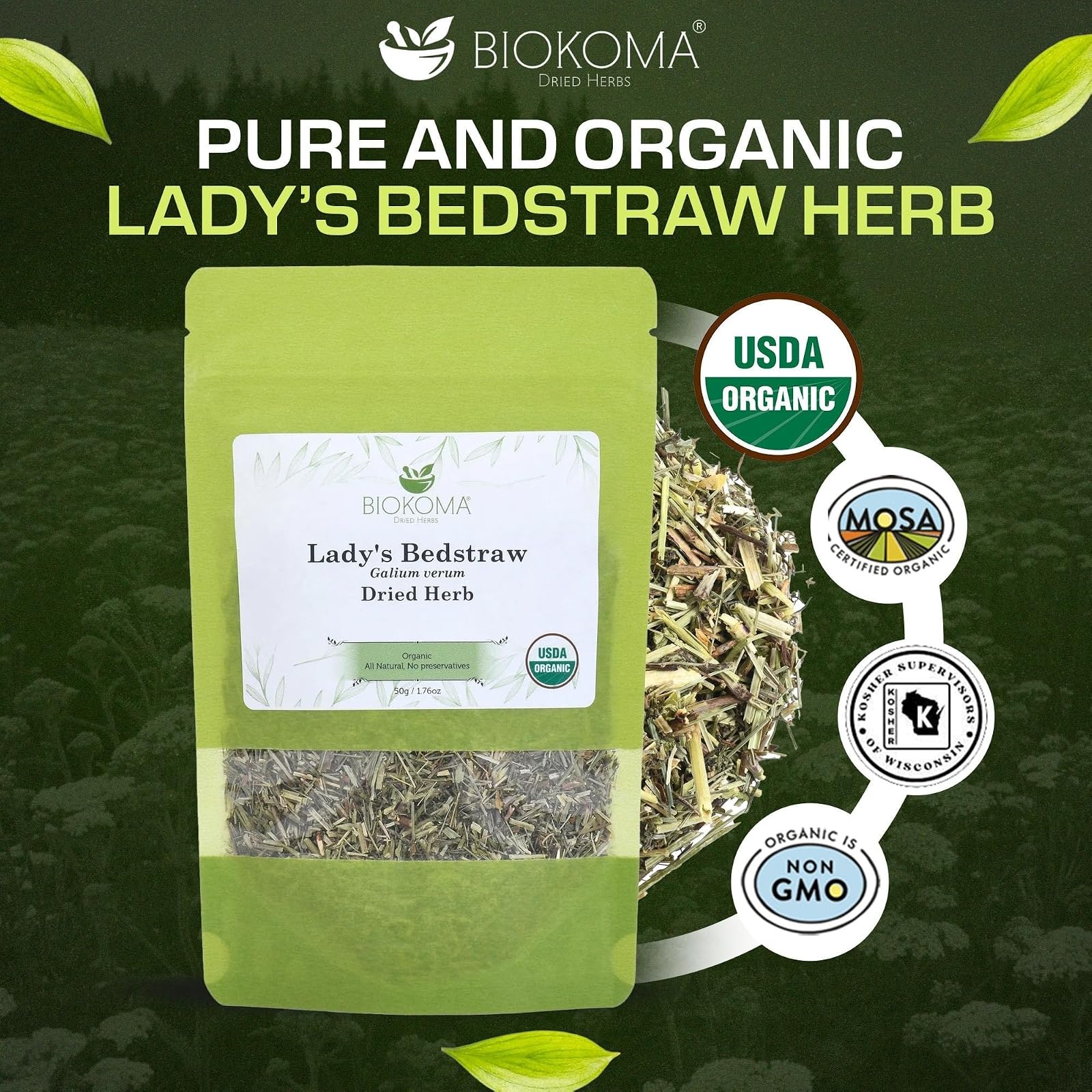 dried lady's bedstraw for herbal infusions