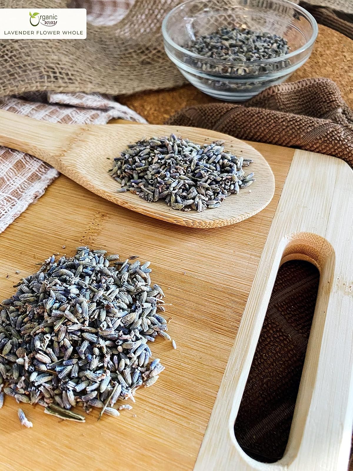 Dried lavender flowers for baking