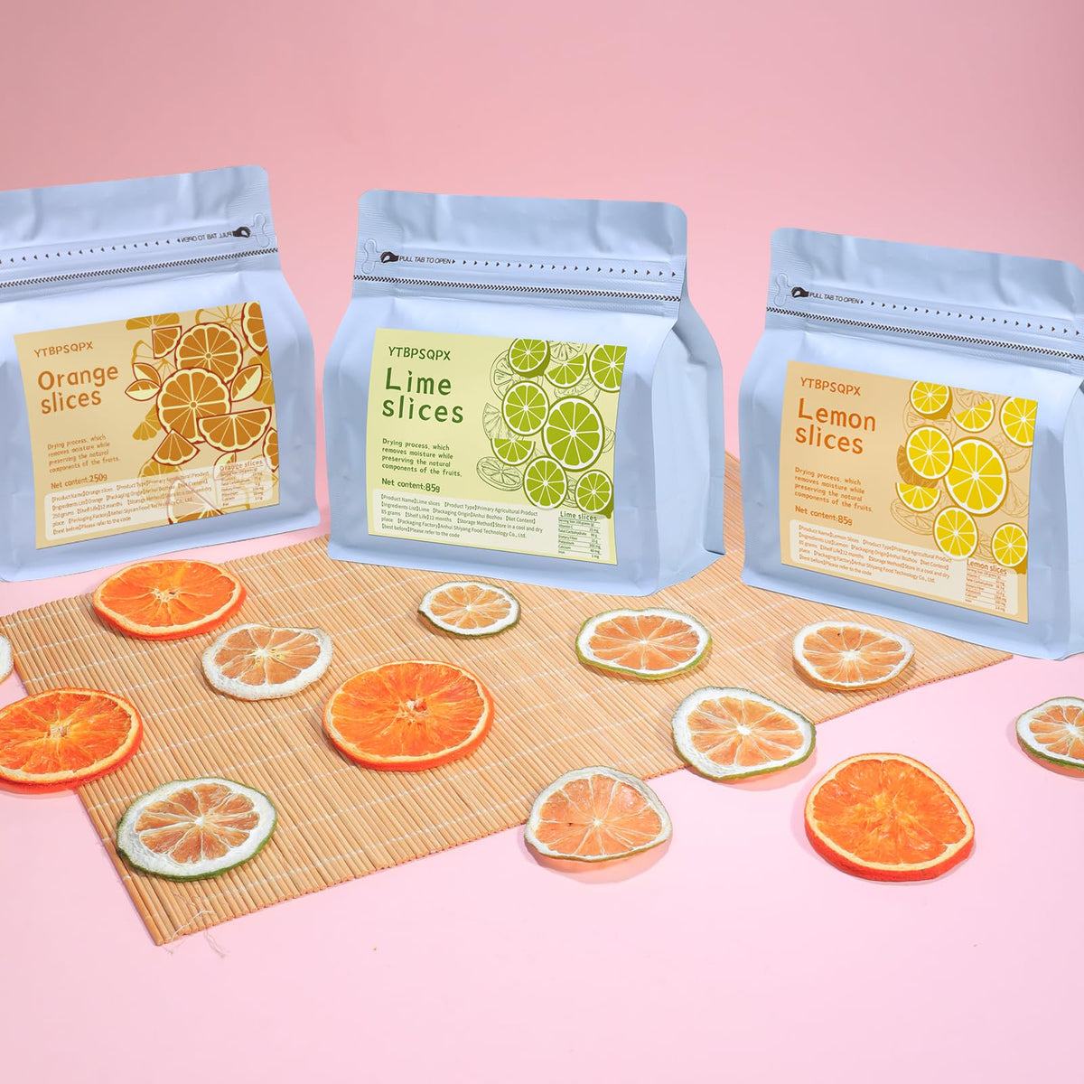 Dried lemon lime orange slices pack