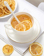 dried lemon slices in green tea