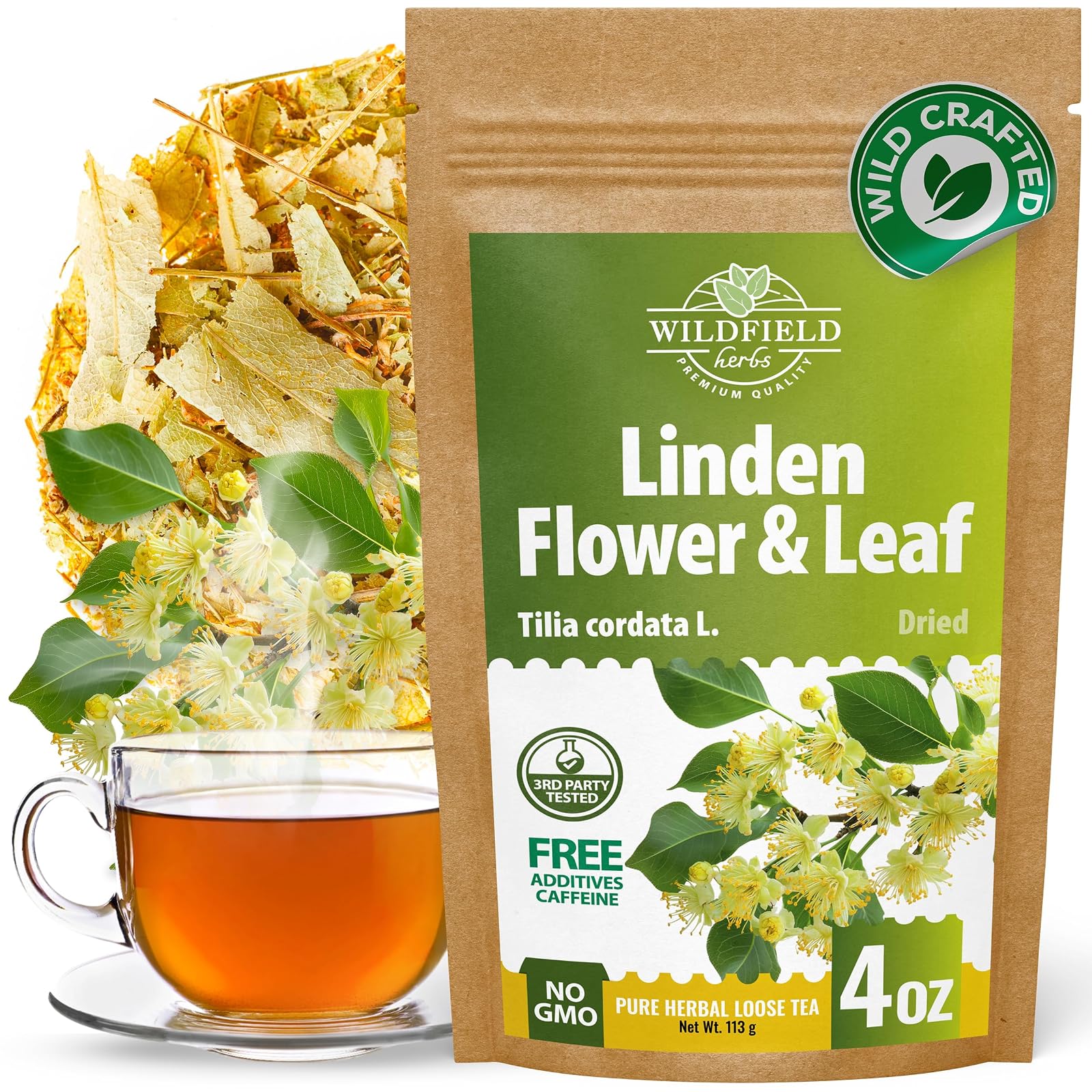 dried linden flower herbal tea
