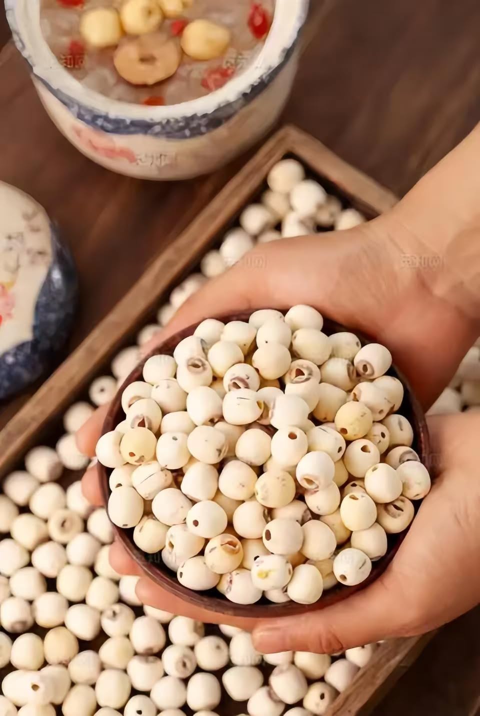 dried lotus seeds in herbal remedies