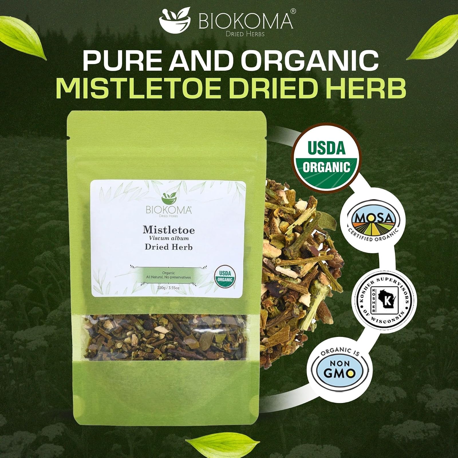 dried mistletoe herb for wellness