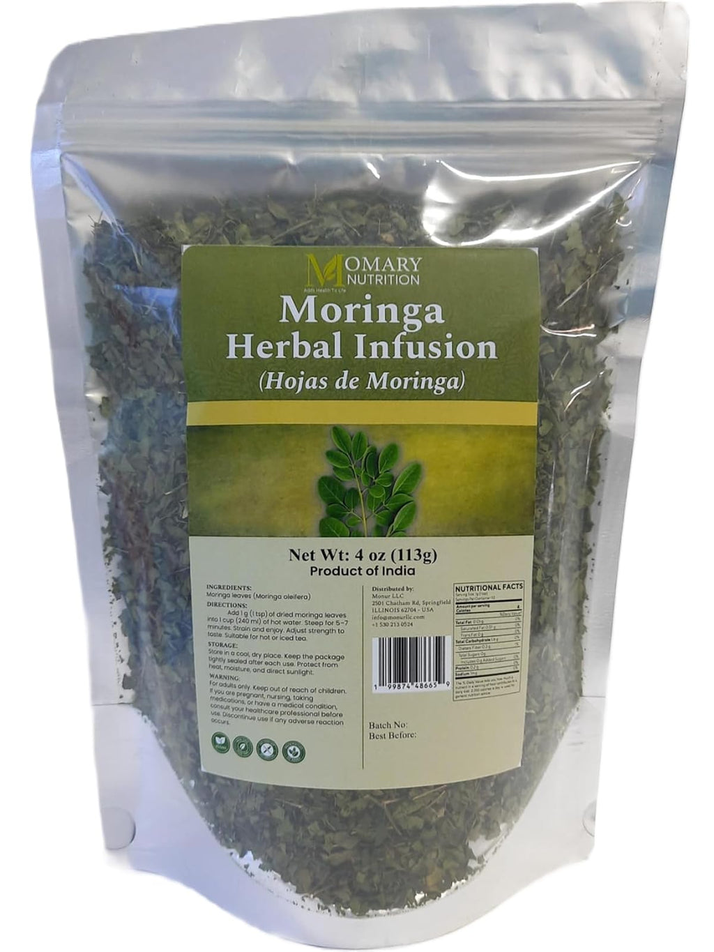 Dried Moringa leaves for natural energy