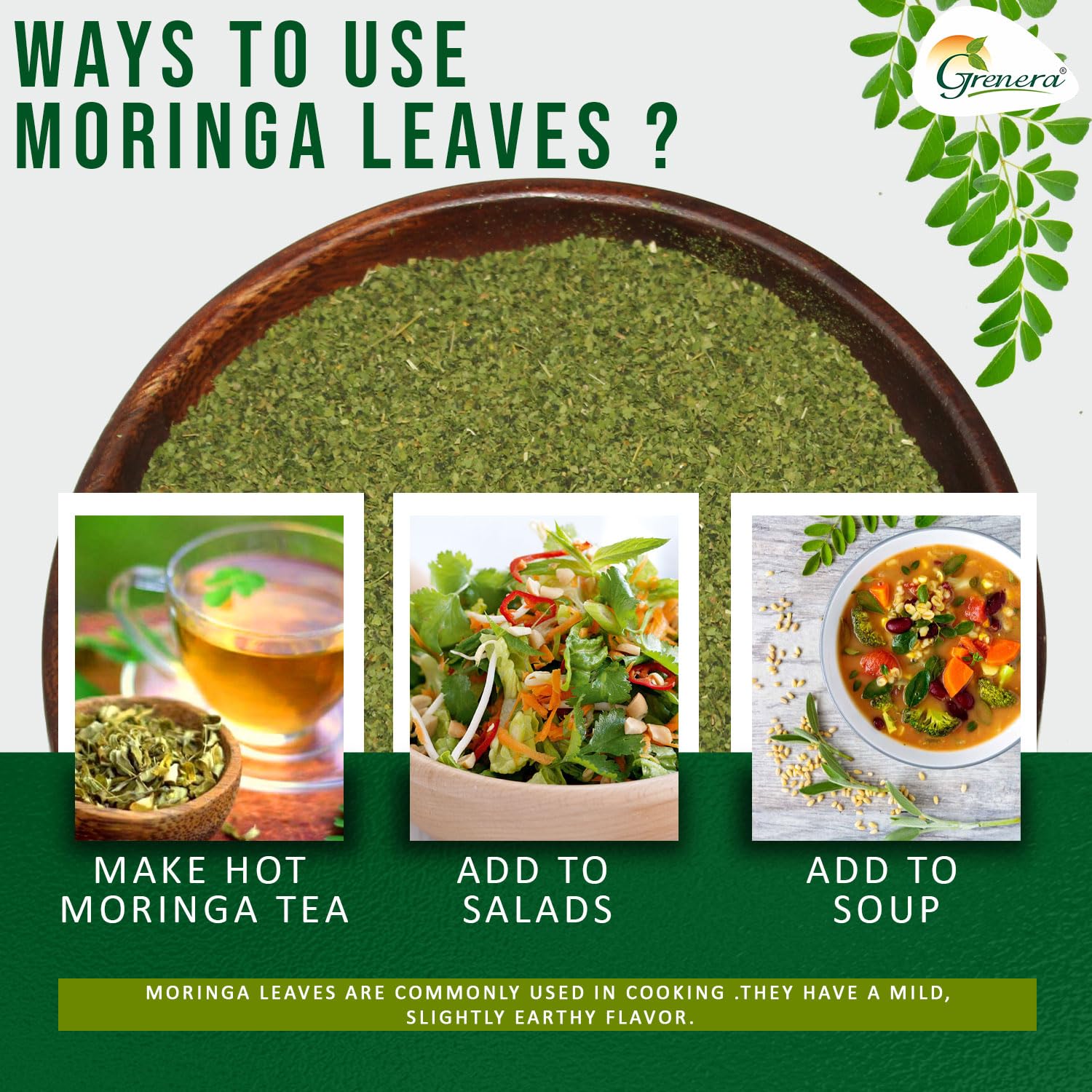 Dried moringa leaves for wellness