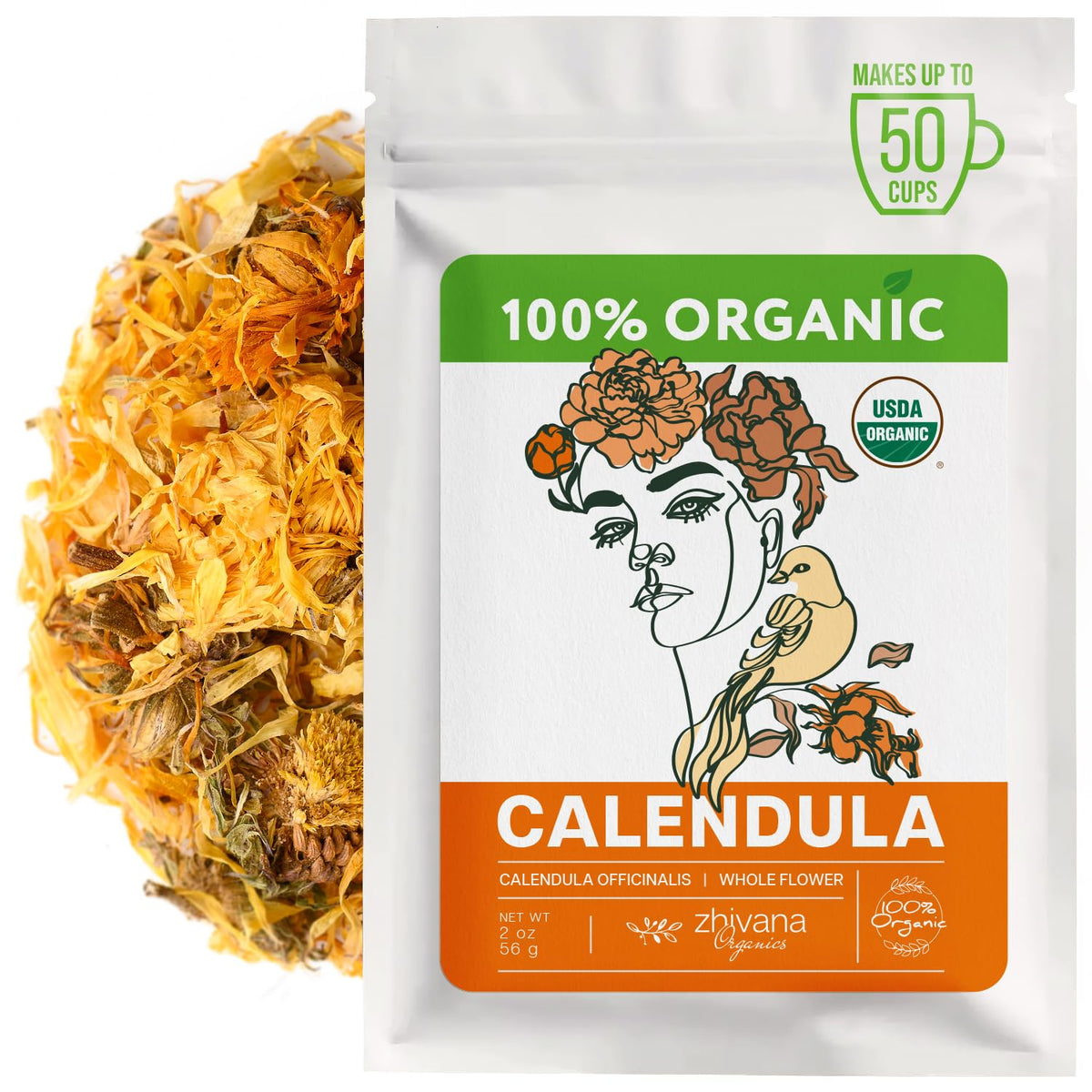 dried organic calendula flowers for tea