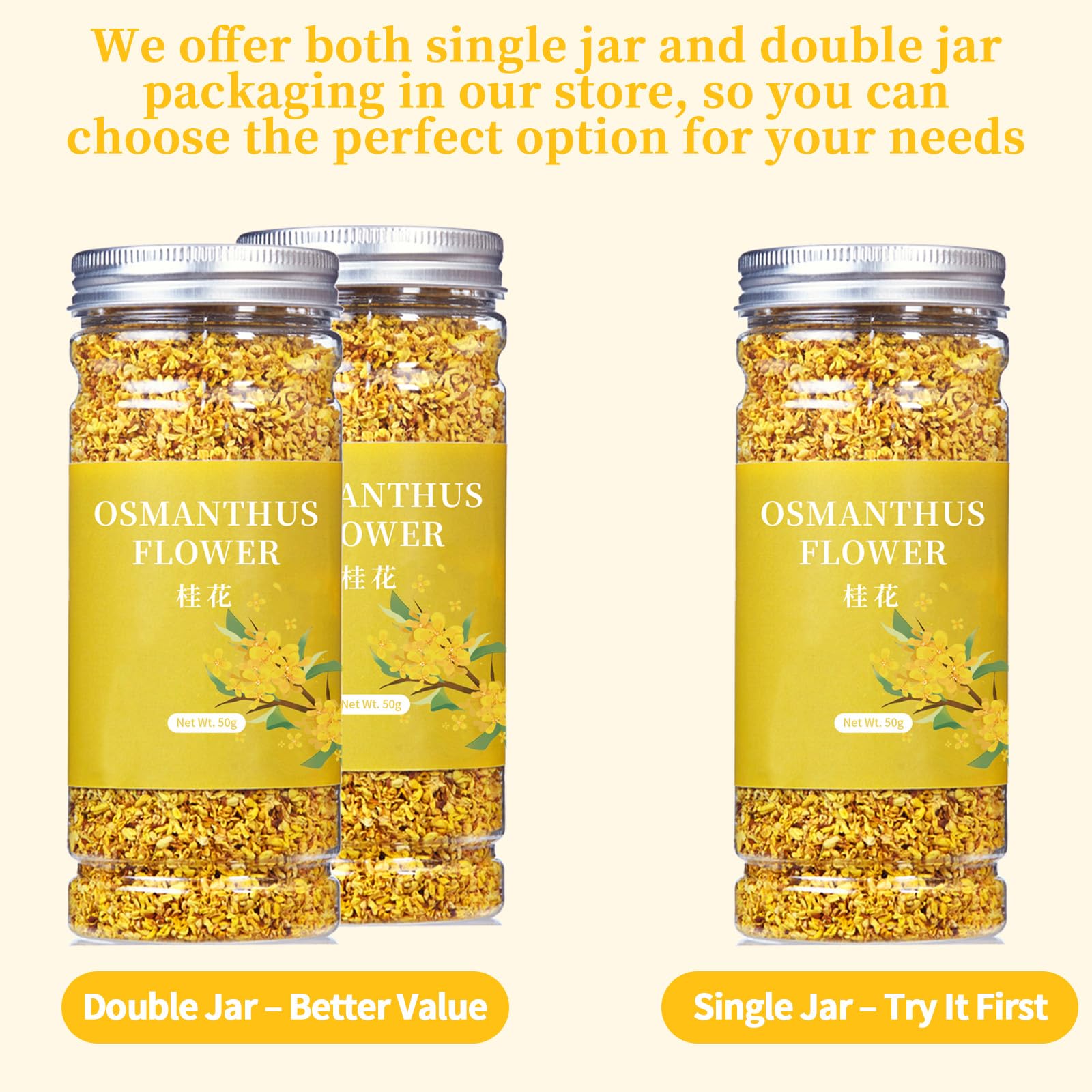 Dried osmanthus blossoms for unique flavour