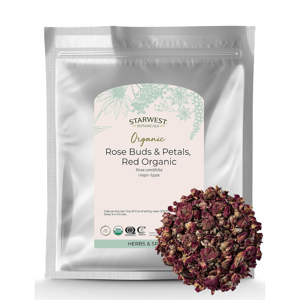 dried red rose buds for tea