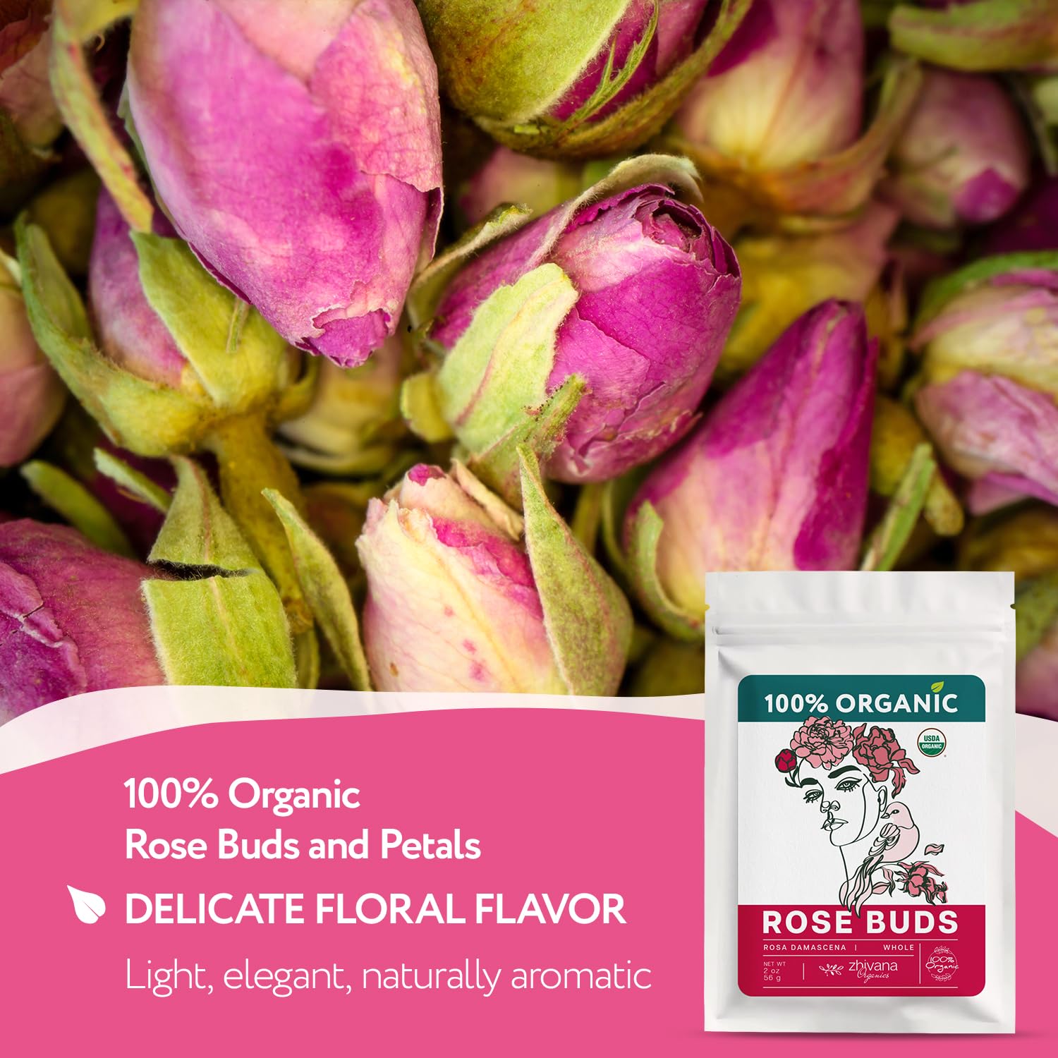 dried rose buds for skincare