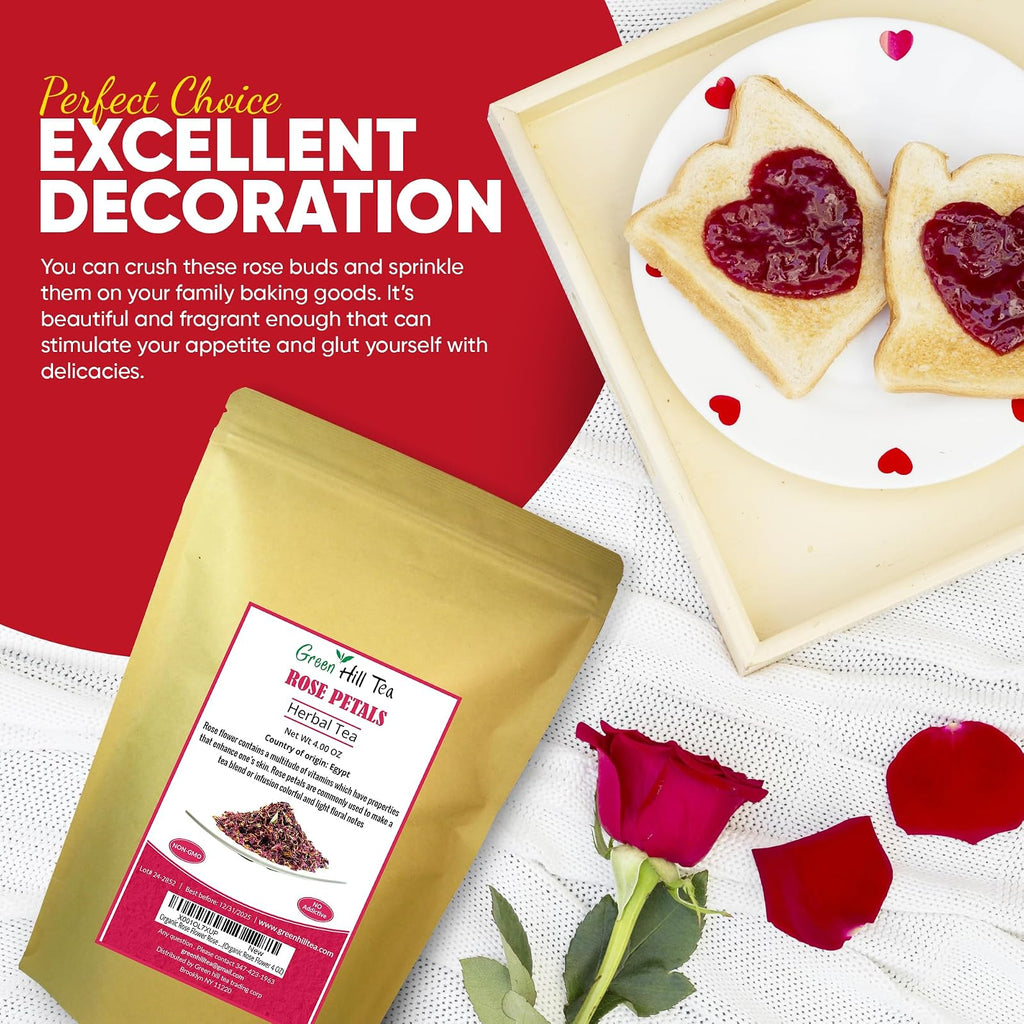 Dried rose petals for aromatic beverages