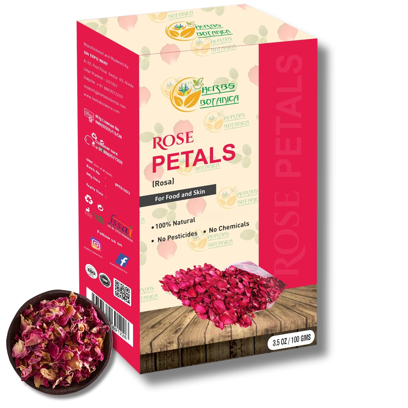 dried rose petals for herbal tea