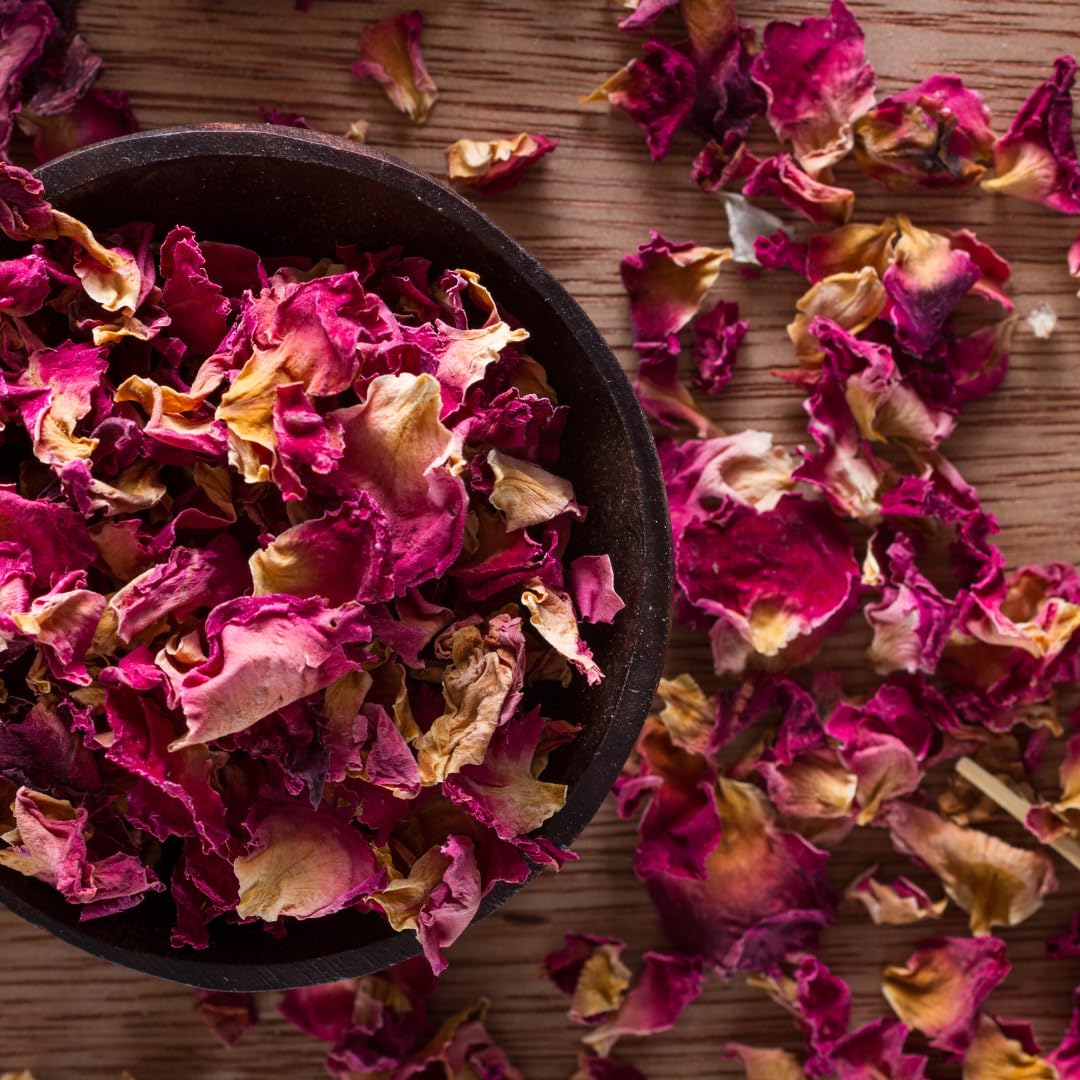 dried rose petals for tea infusion