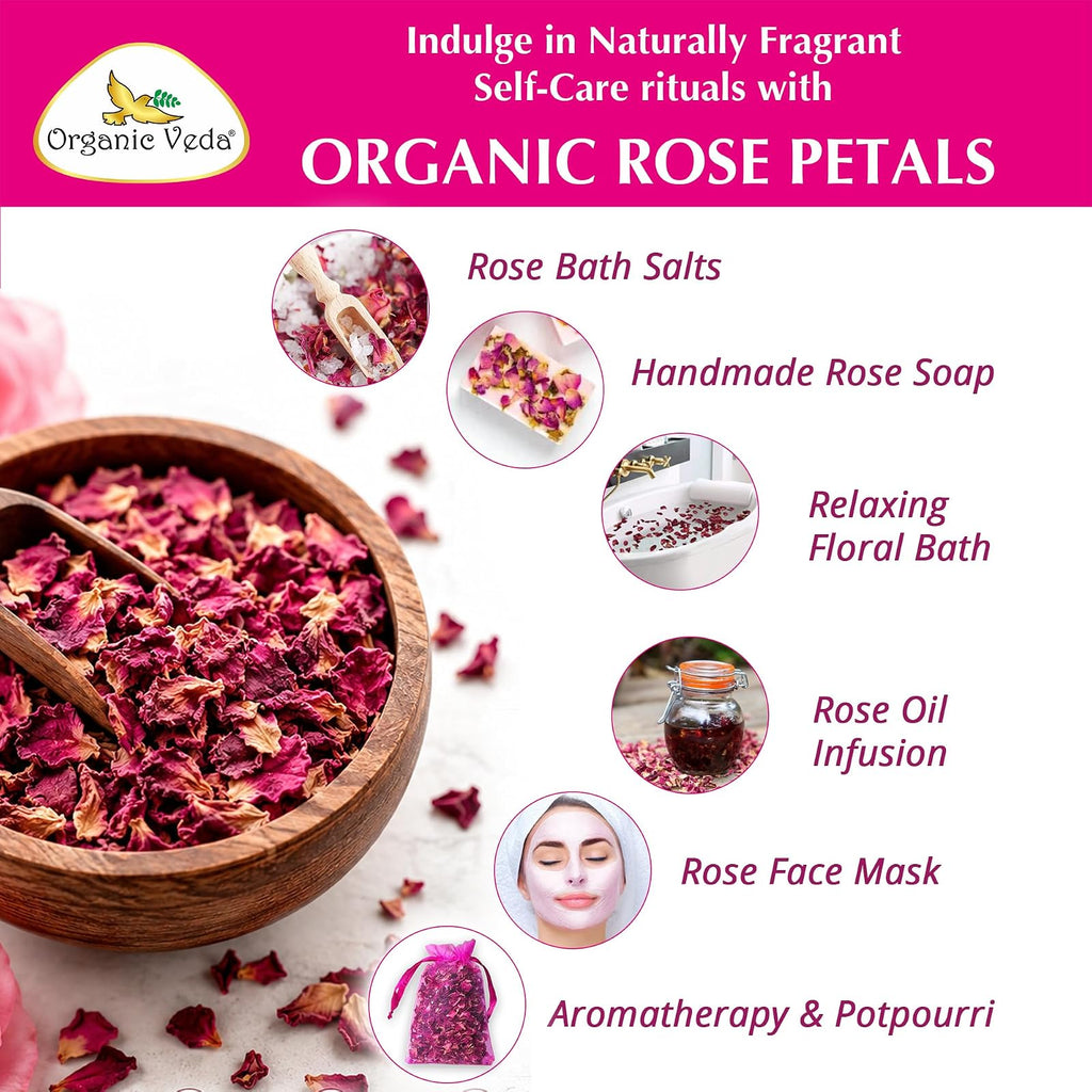 Dried rose petals to enhance ginger tea