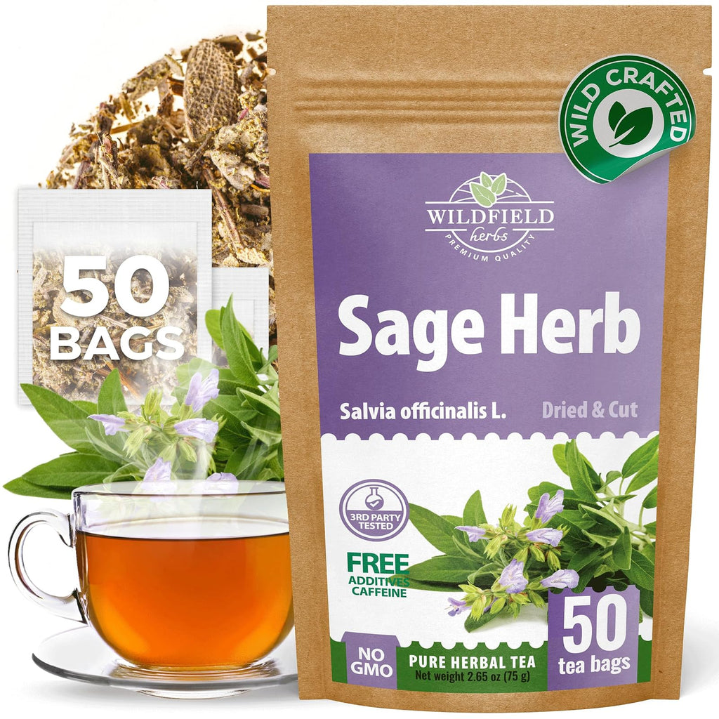 dried sage herb tea bags
