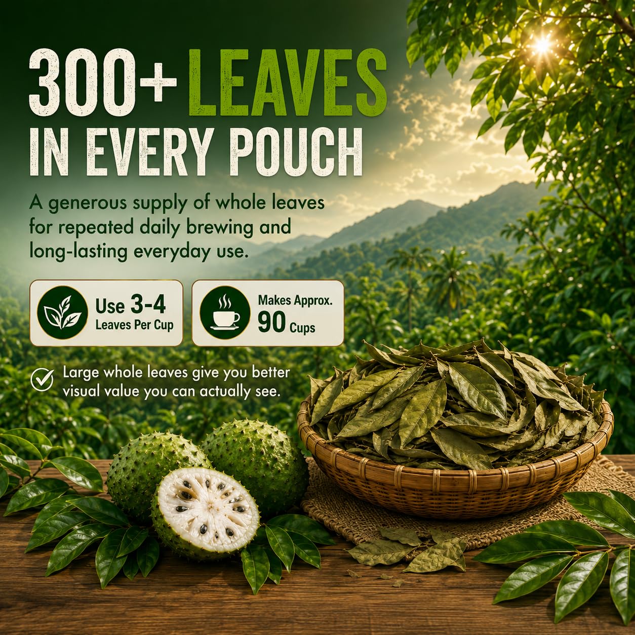 Dried soursop leaves for wellness