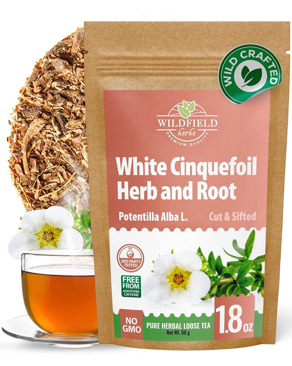 dried white cinquefoil root herbal tea