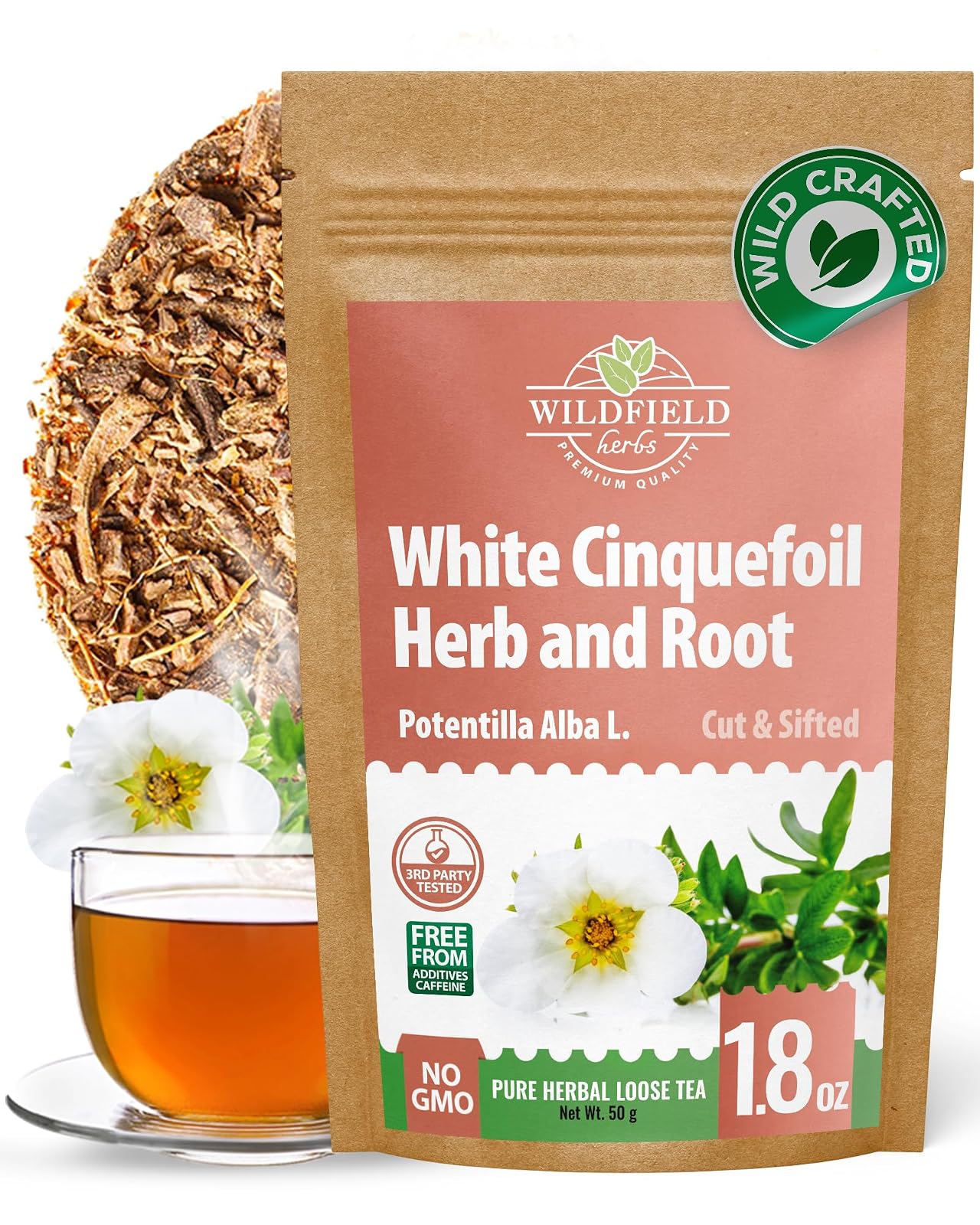 dried white cinquefoil root herbal tea