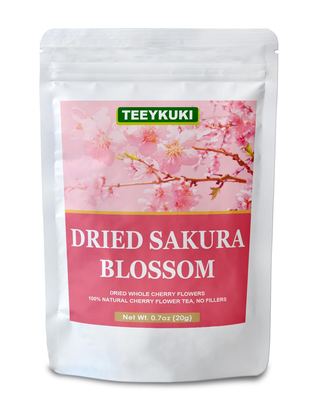 Dried whole sakura blossom tea