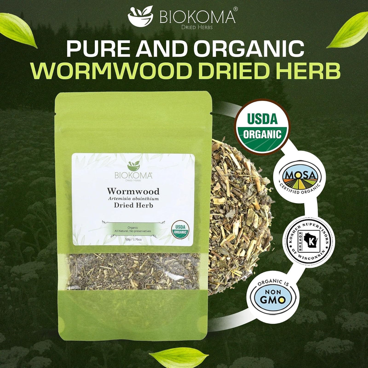 dried wormwood for herbal detox tea