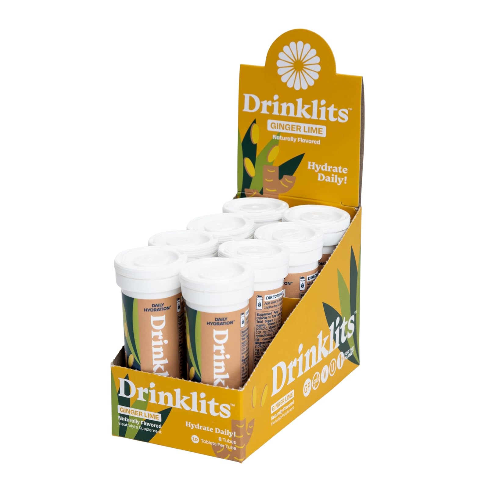 Drinklits ginger lime electrolyte tablets