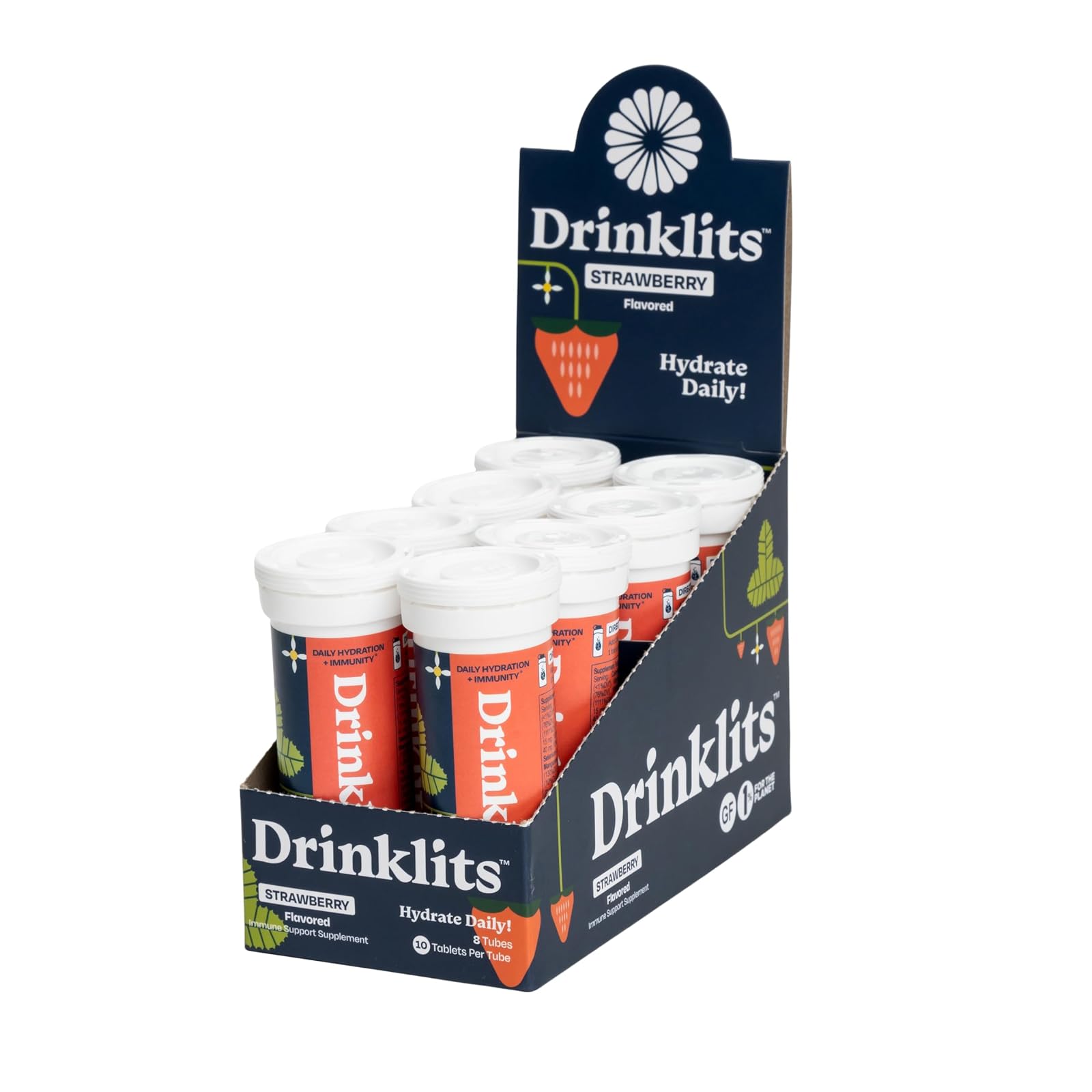 Drinklits strawberry immune support tablets