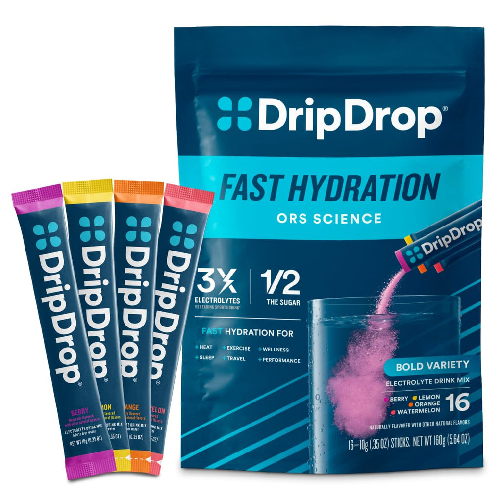 DripDrop electrolyte packets for hydration