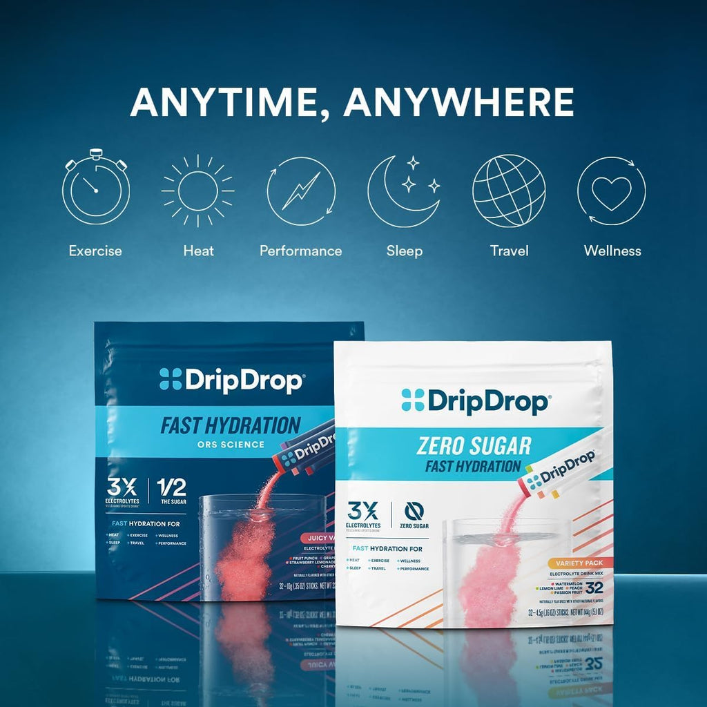 DripDrop hydration packets with vitamins