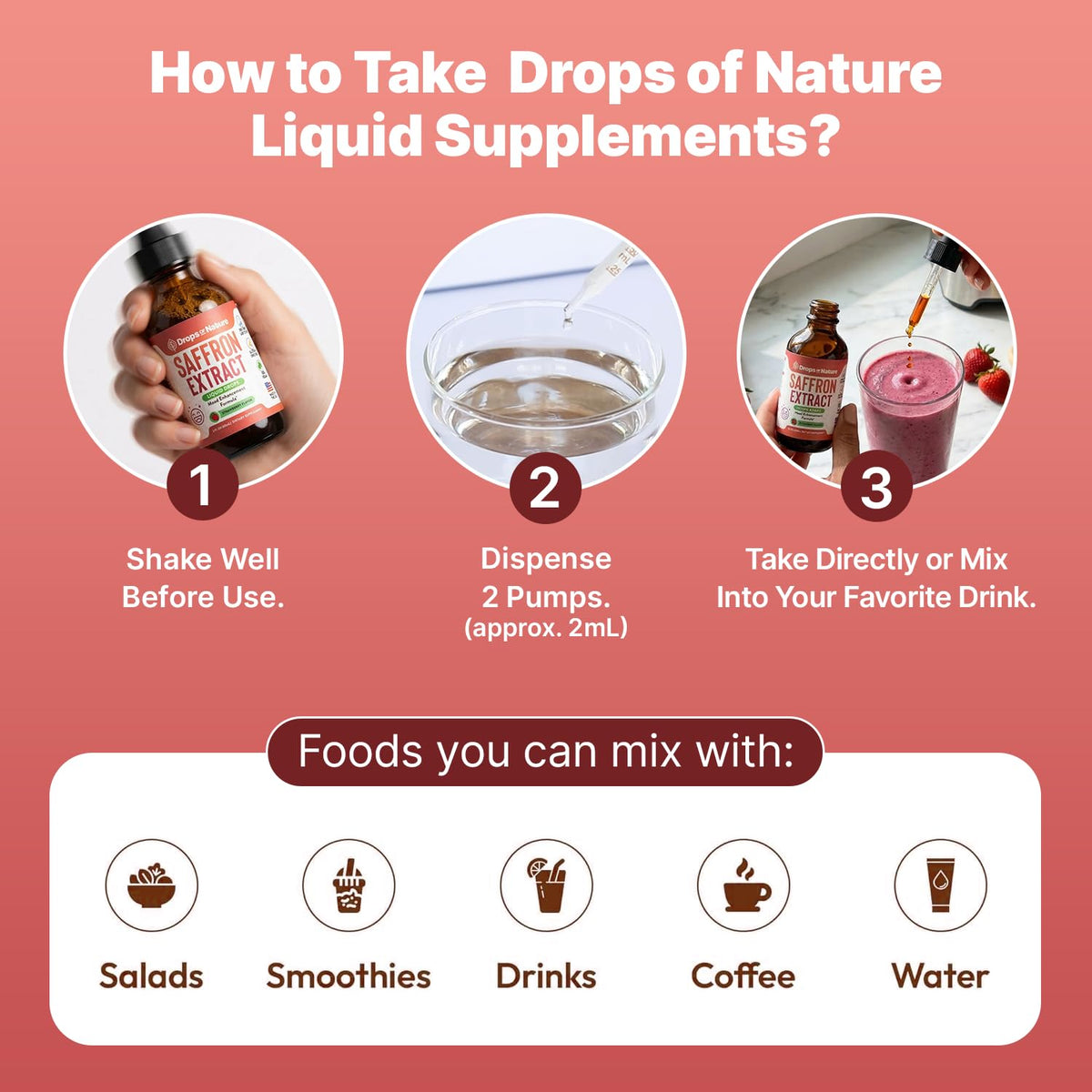 Drops Of Nature strawberry flavour supplement