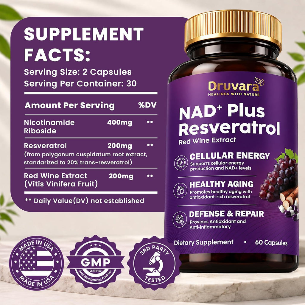 Druvara Resveratrol boosts energy levels